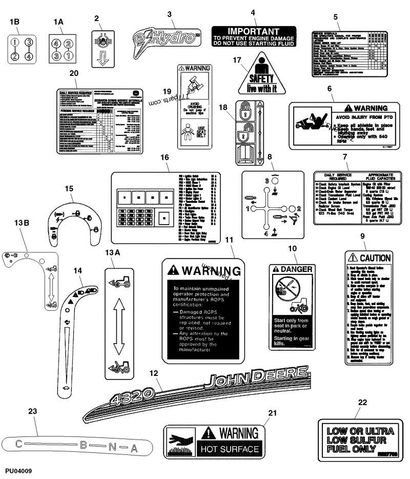 LVU10707 Label - John Deere spare part | 777parts.com