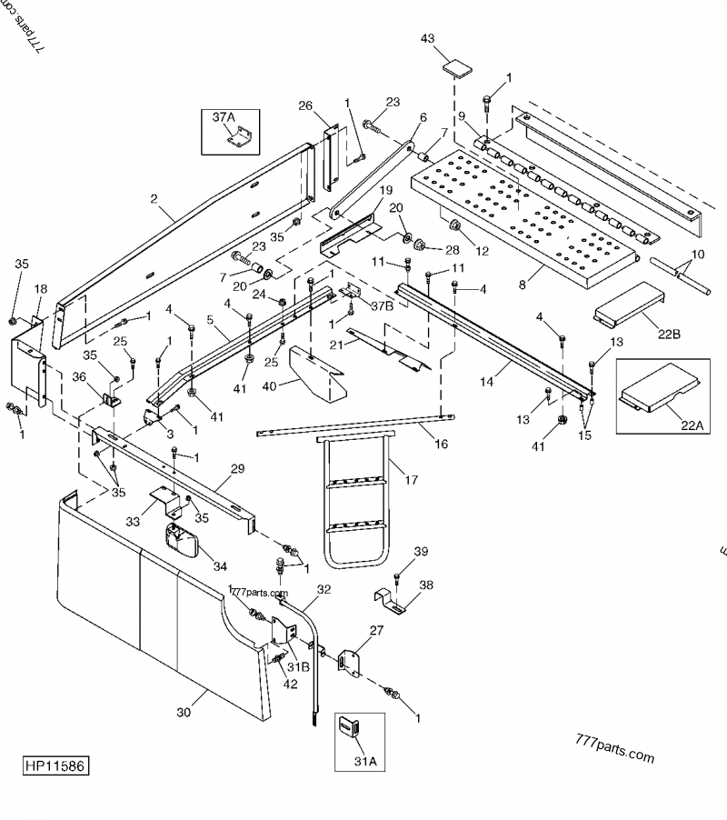 AH174552 Ladder - John Deere spare part | 777parts.com