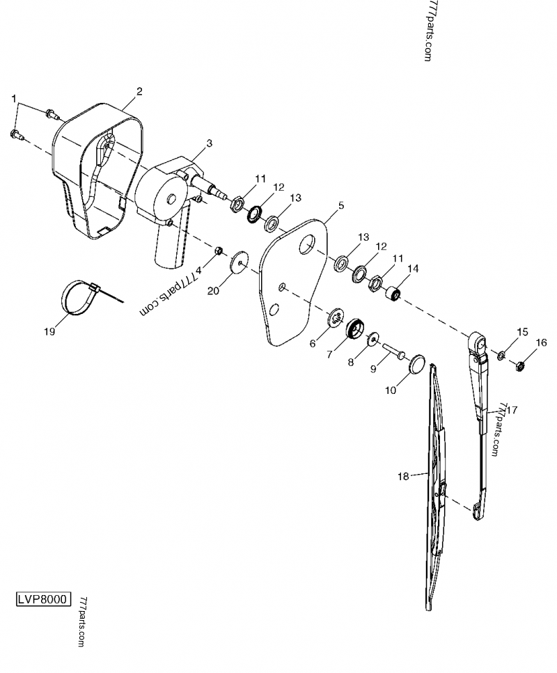 RE201977 Wiper Motor - John Deere spare part | 777parts.com