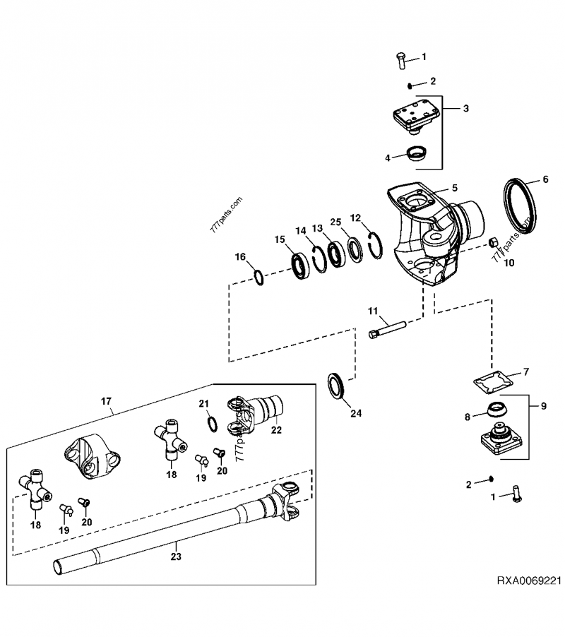 RE250834 Universal Joint With - John Deere spare part | 777parts.com