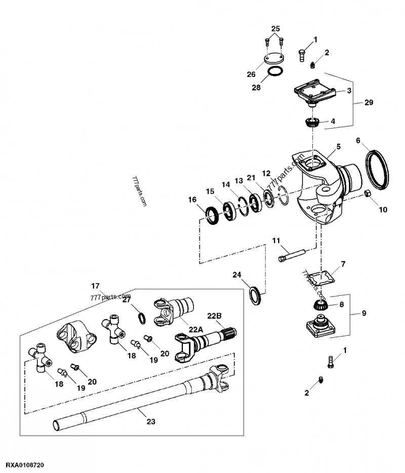 RE250834 Universal Joint With - John Deere spare part | 777parts.com