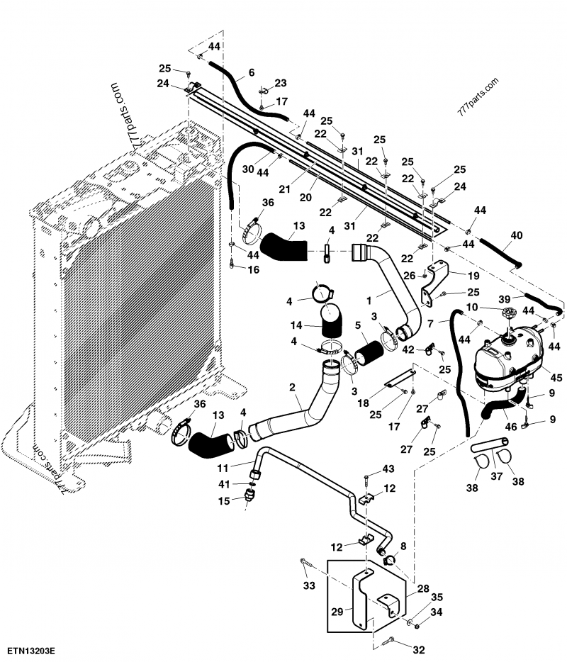 R326975 Radiator Hose - John Deere spare part | 777parts.com