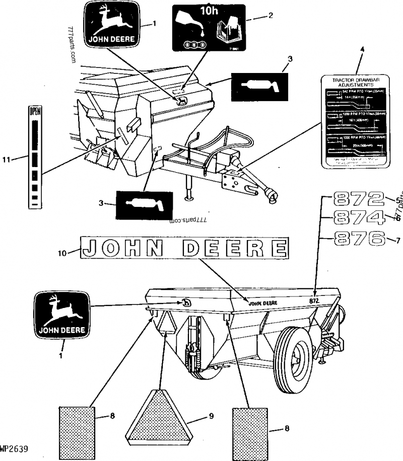 WP9826696 Label - John Deere spare part | 777parts.com