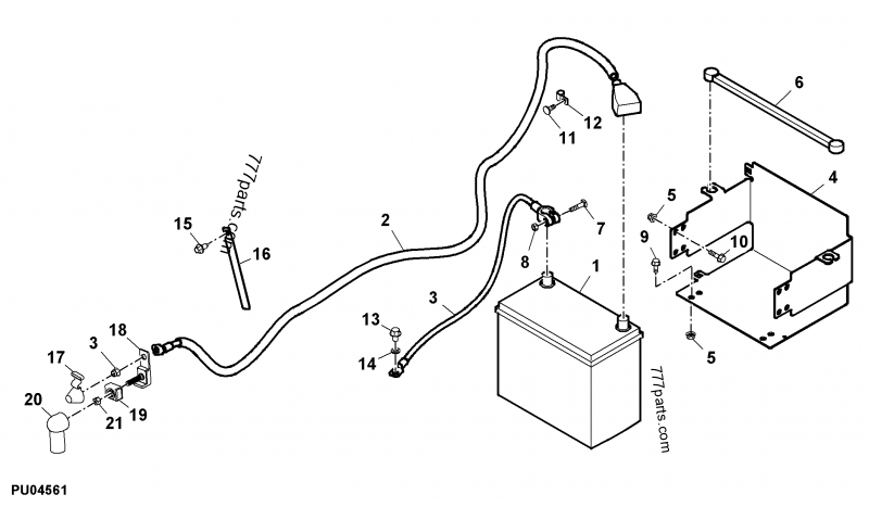 TY25876 Dry Charged Battery - John Deere spare part | 777parts.com