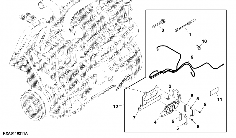RE539167 Coolant Heater - John Deere spare part | 777parts.com