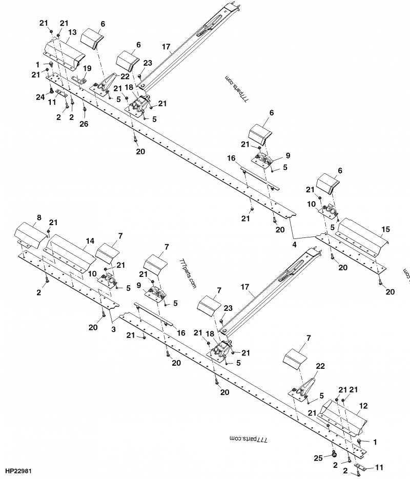 H230045 Cutterbar - John Deere spare part | 777parts.com