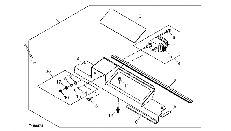 AT329420 Wiper Motor - John Deere spare part | 777parts.com