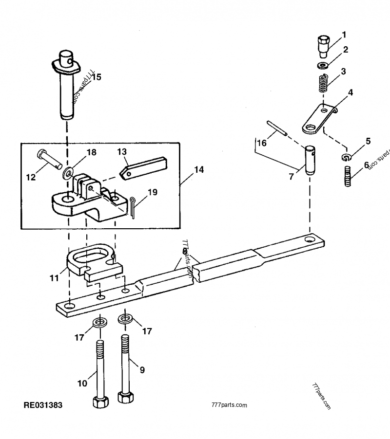 RE247461 Pin - John Deere spare part | 777parts.com
