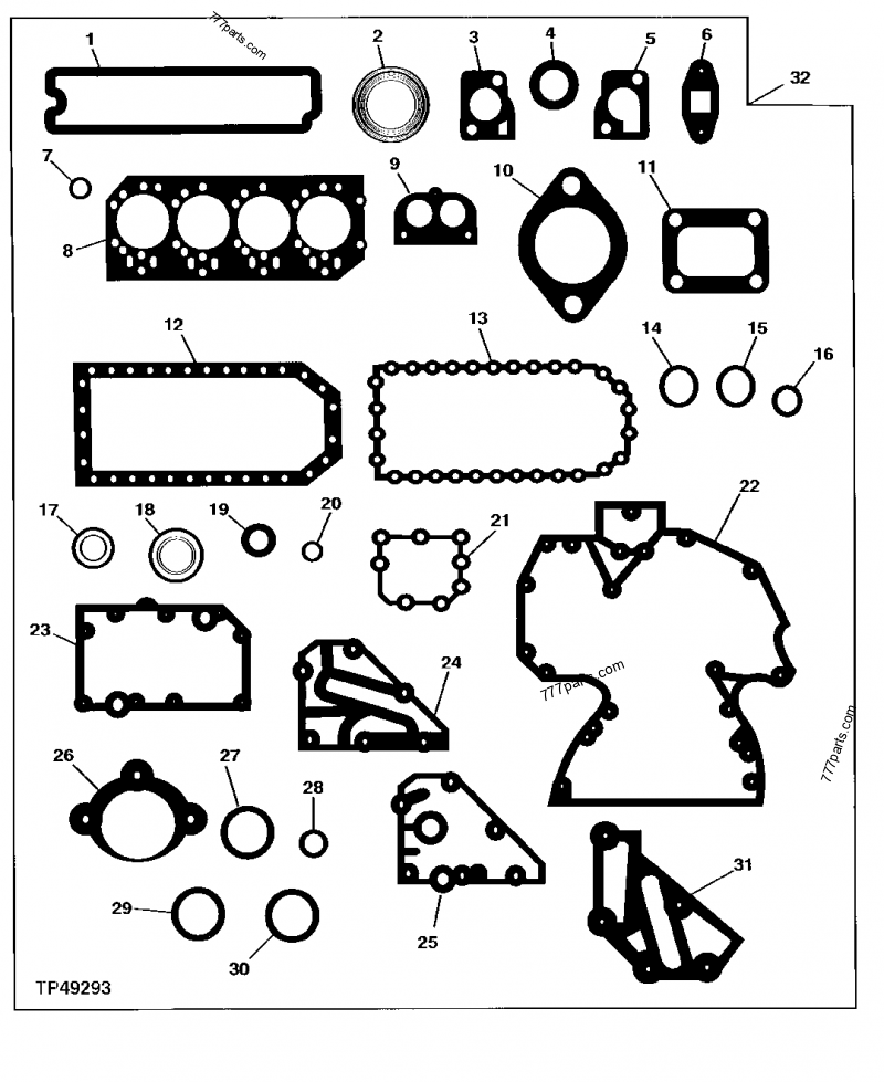 R501428 Gasket - John Deere spare part | 777parts.com