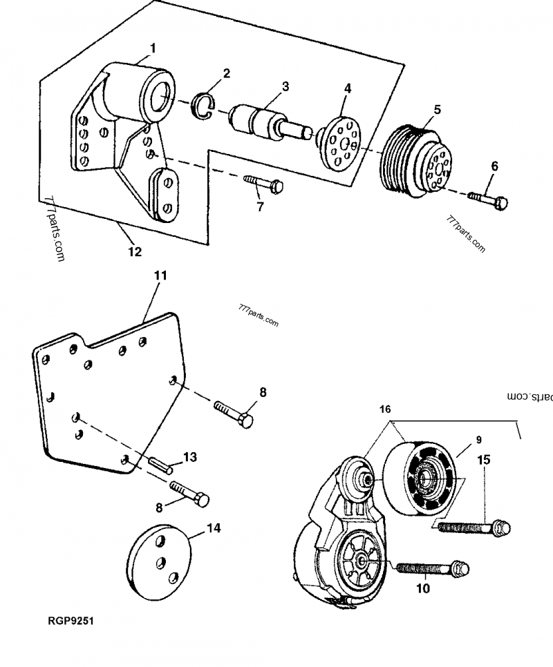RE505264 Pulley - John Deere spare part | 777parts.com