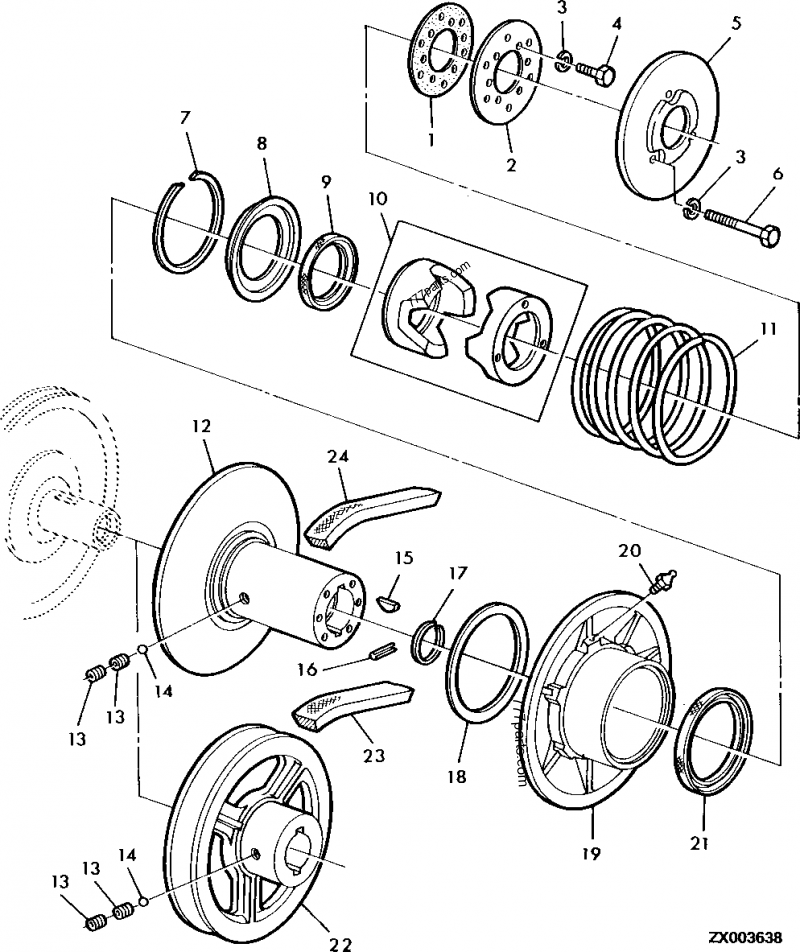 H107735 Half Sheave - John Deere spare part | 777parts.com