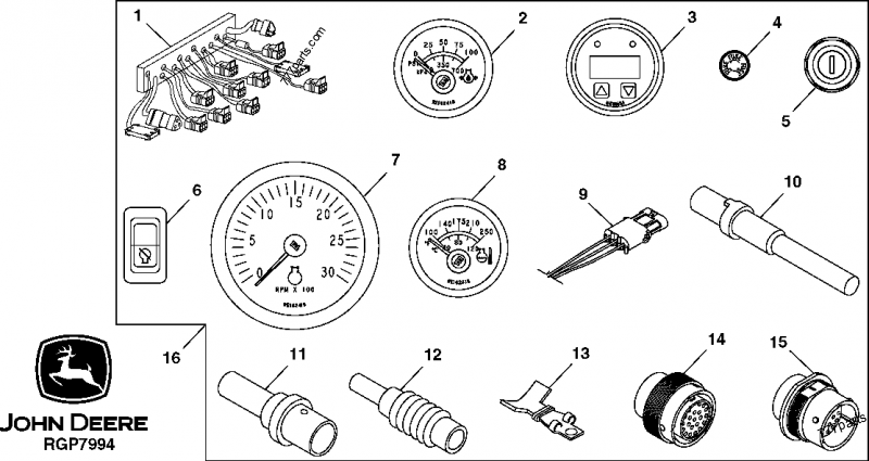 RE162419 Tachometer - John Deere spare part | 777parts.com