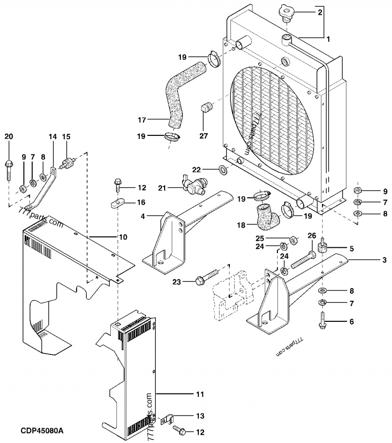 RE507888 Radiator - John Deere spare part | 777parts.com