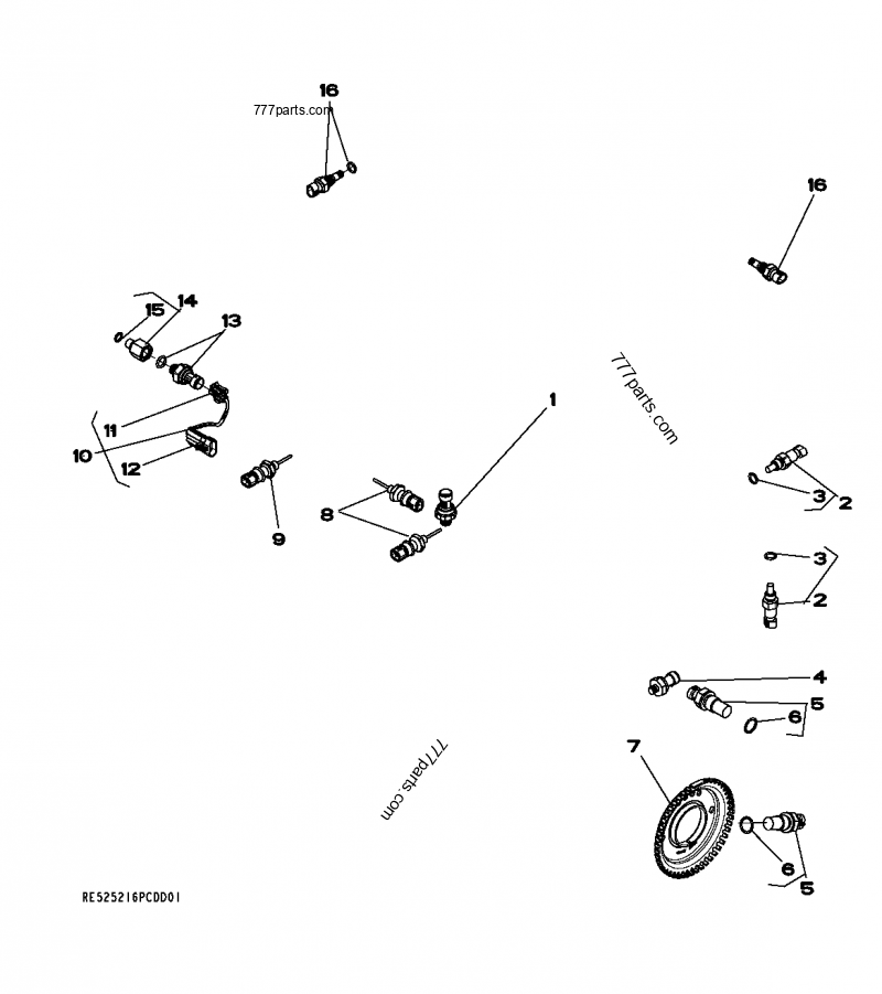 RE522824 Temperature Sensor - John Deere spare part | 777parts.com