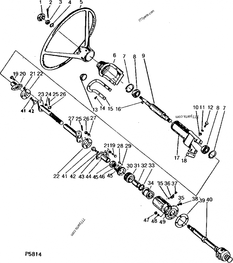 PE70113508 STEERING COLUMN - John Deere spare part | 777parts.com