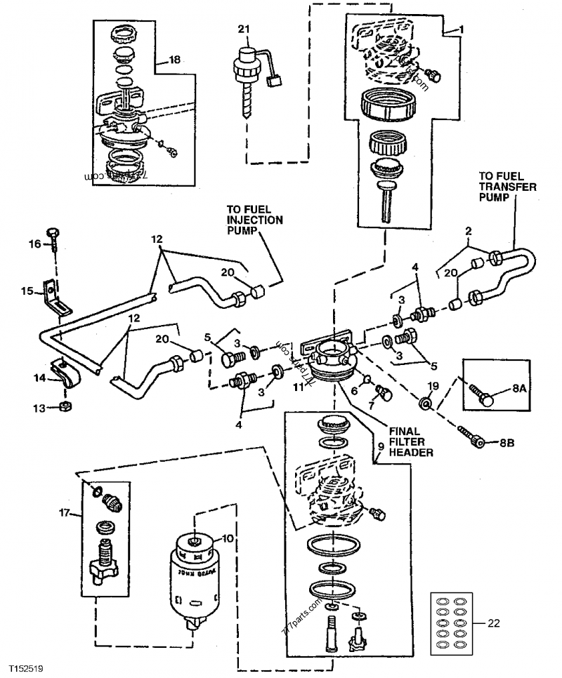 RE70358 Filter Head - John Deere spare part | 777parts.com