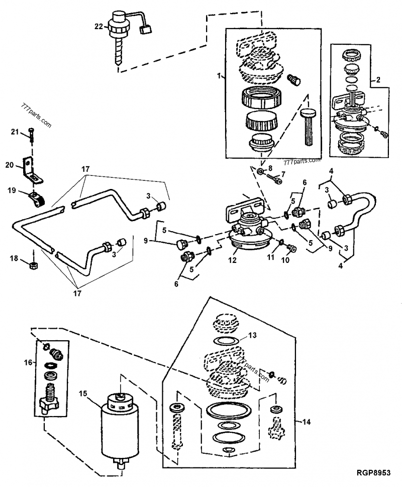 RE70358 Filter Head - John Deere spare part | 777parts.com