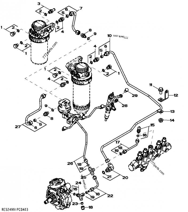 RE515360 Fuel Line - John Deere spare part | 777parts.com