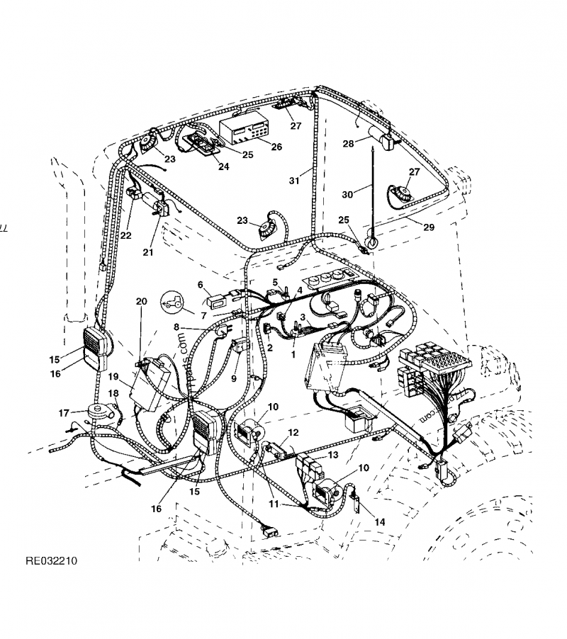 RE43580 Cab Wiring Harness - John Deere spare part | 777parts.com