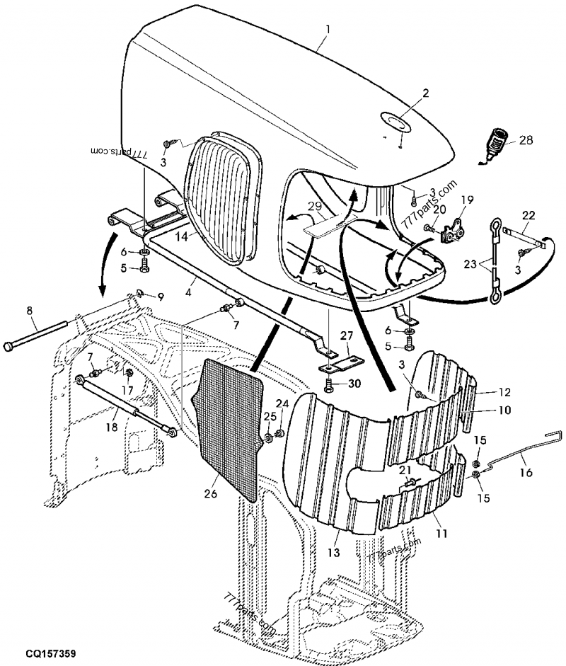 L157393 Louver - John Deere spare part | 777parts.com