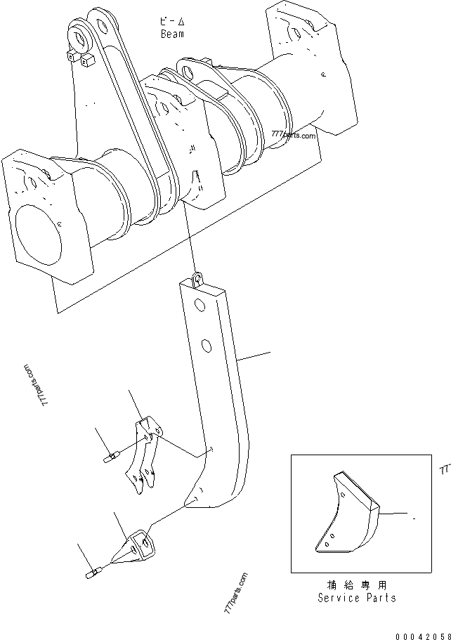 17A-78-43121 SHANK - 17a7843121 - Komatsu spare part | 777parts.com