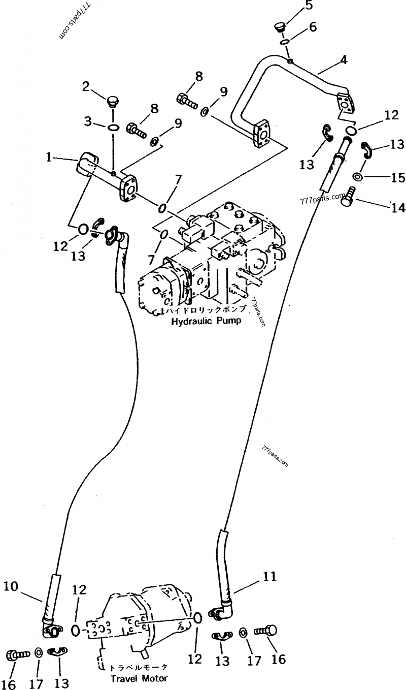 361-18-21141 Hose - 3611821141 - Komatsu spare part | 777parts.com