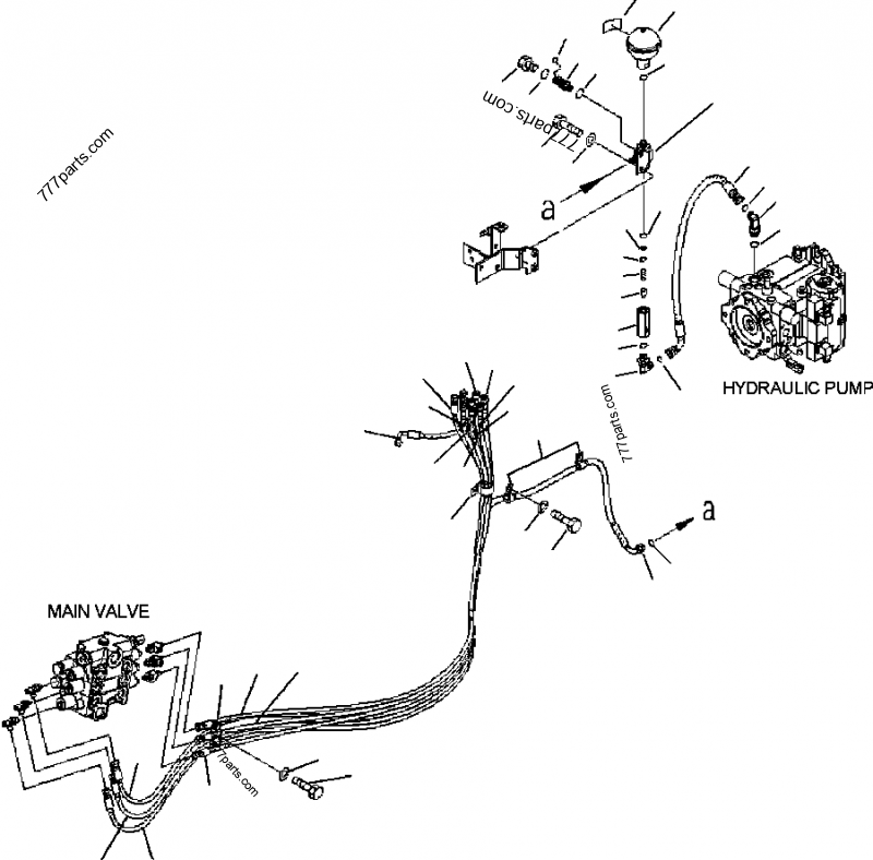 418-62-34162 Hose - 4186234162 - Komatsu spare part | 777parts.com
