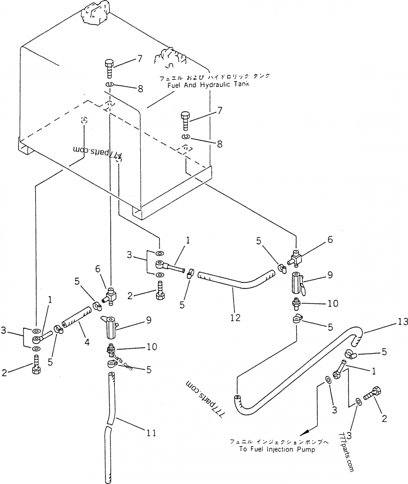 07270-01290 Tube - 0727001290 - Komatsu spare part | 777parts.com