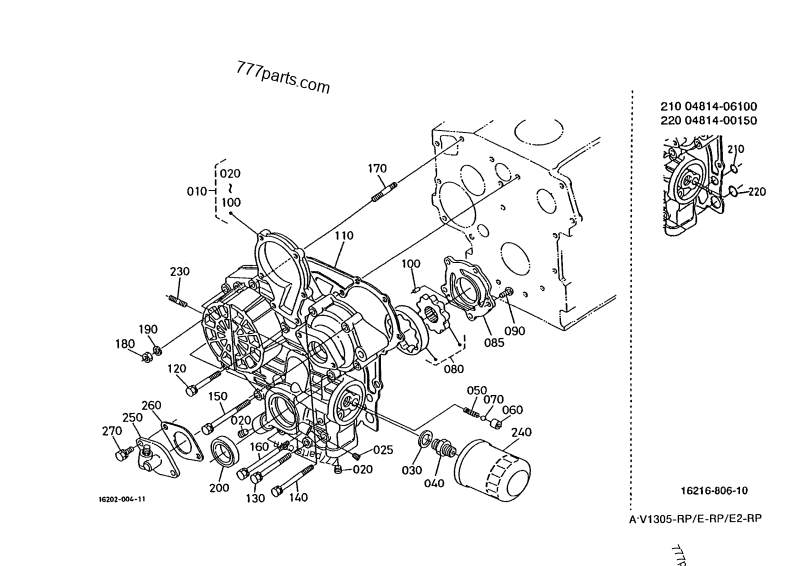 16251-04027 COMP.CASE,GEAR - 1625104027 - Kubota spare part | 777parts.com