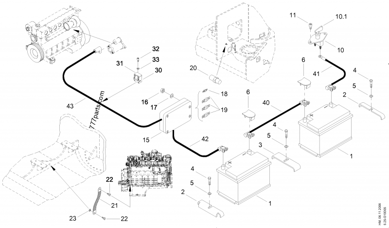 0 745 407 142 Wire harness (battery) - 0745407142 - Terex spare part ...