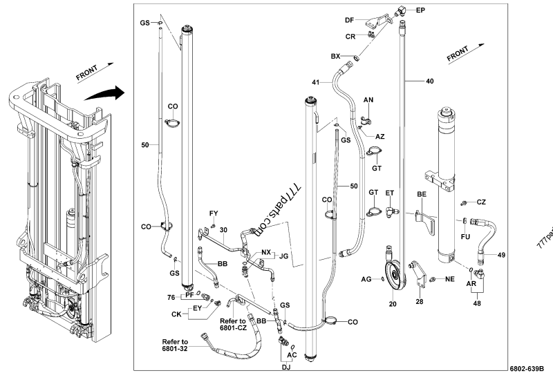 963651525571 HOSE, HIGH PRESSURE (FRONT LIFT PULLEY) - Toyota spare ...