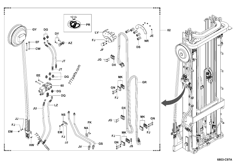 30128T9A6071 MAST PIPING KIT, LH - Toyota spare part | 777parts.com