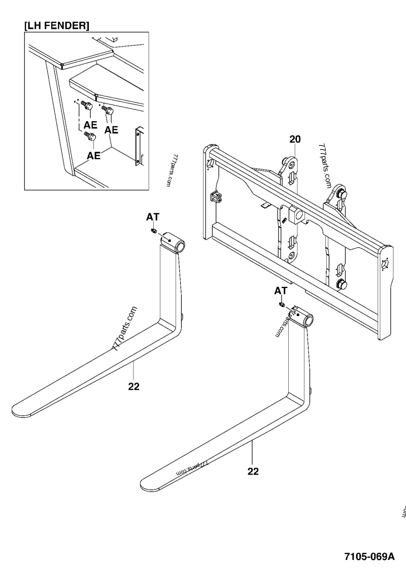 640443354071 FORK SUB-ASSY - Toyota spare part | 777parts.com