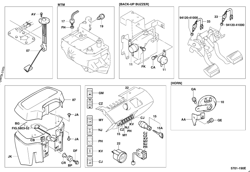 575402332071 SWITCH ASSY, BACK UP BUZZER - Toyota spare part | 777parts.com