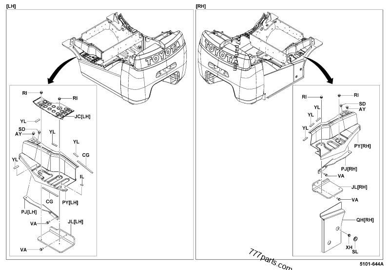 52636T100071 BRACKET - Toyota spare part | 777parts.com