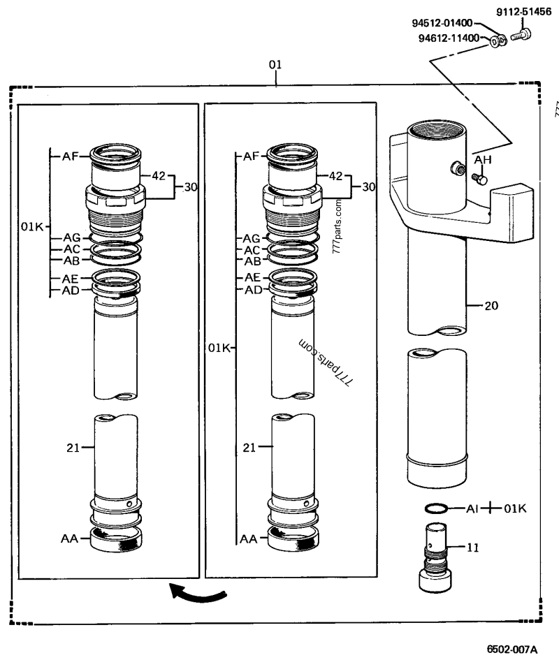 656303423171 CYLINDER ASSY, LIFT - Toyota spare part | 777parts.com