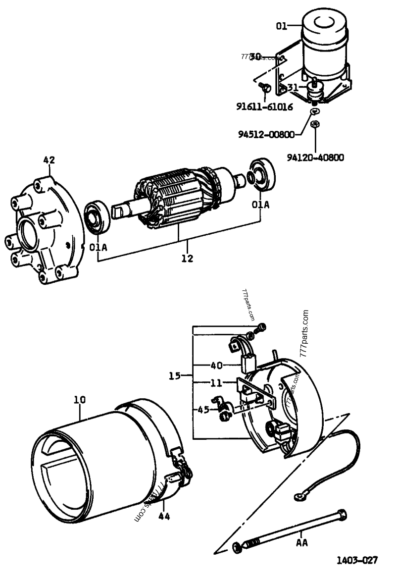 145201218071 ARMATURE ASSY, POWER STEERING - Toyota spare part ...