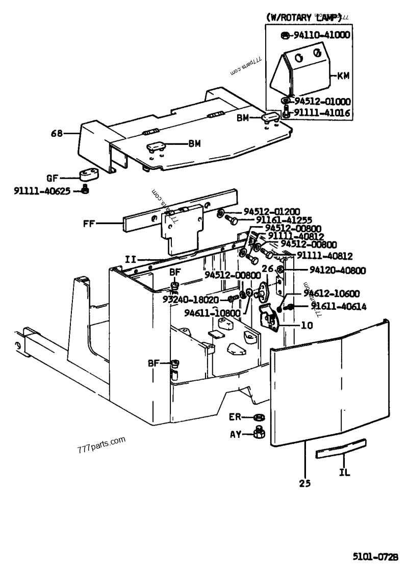 517011096071 DOOR SUB-ASSY, RR - Toyota spare part | 777parts.com