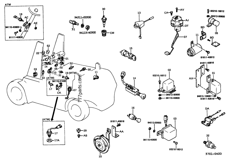 581114032071 BRACKET SUB-ASSY, HORN - Toyota spare part | 777parts.com