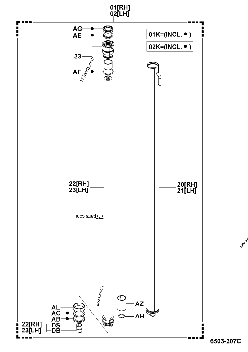 651103291071 CYLINDER ASSY, LIFT, RH - Toyota spare part | 777parts.com