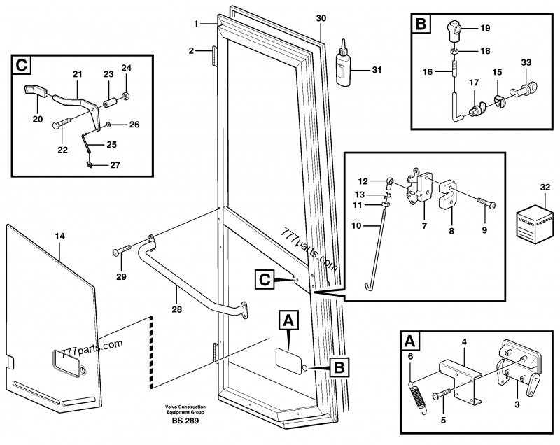 VOE 1614564 Door Handle - 1614564 - Volvo spare part | 777parts.com