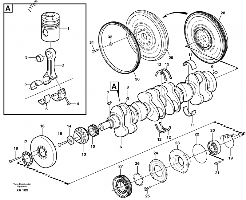 VOE 3826656 Comp Flange - 3826656 - Volvo spare part | 777parts.com