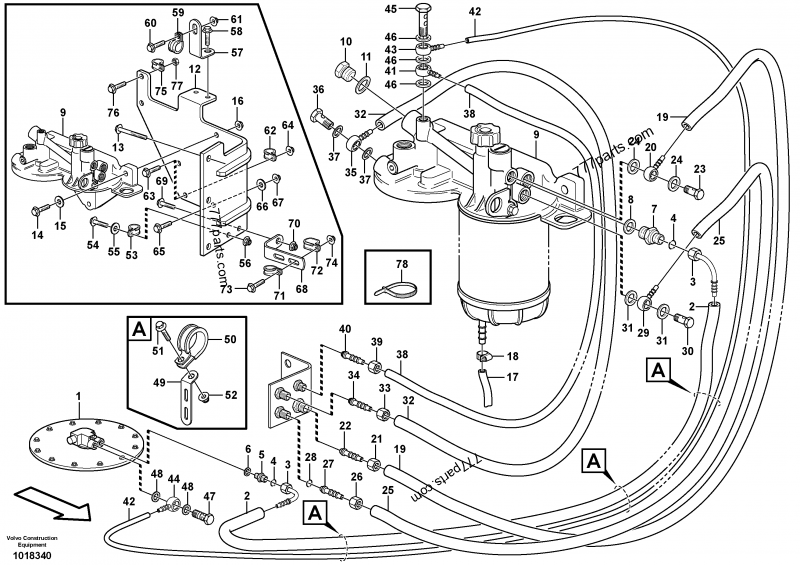 VOE 1075552 Nipple - 1075552 - Volvo spare part | 777parts.com