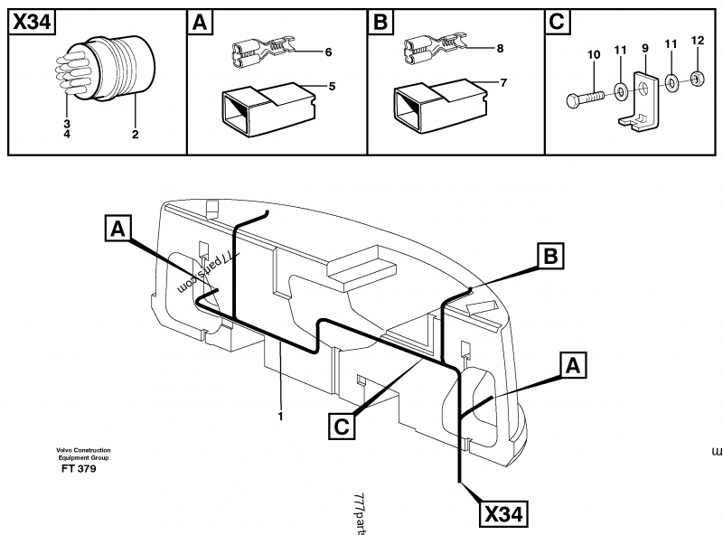 VOE 973119 Cable terminal - 973119 - Volvo spare part | 777parts.com