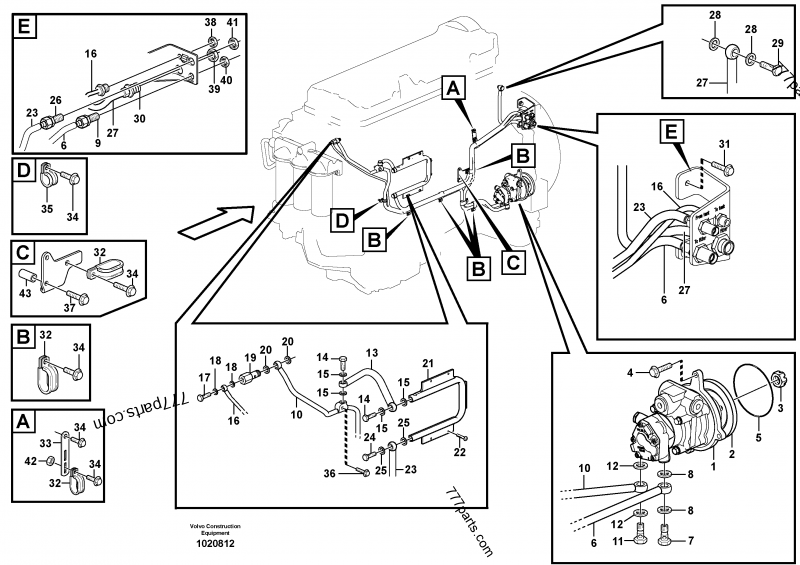 VOE 977030 O-ring - 977030 - Volvo spare part | 777parts.com
