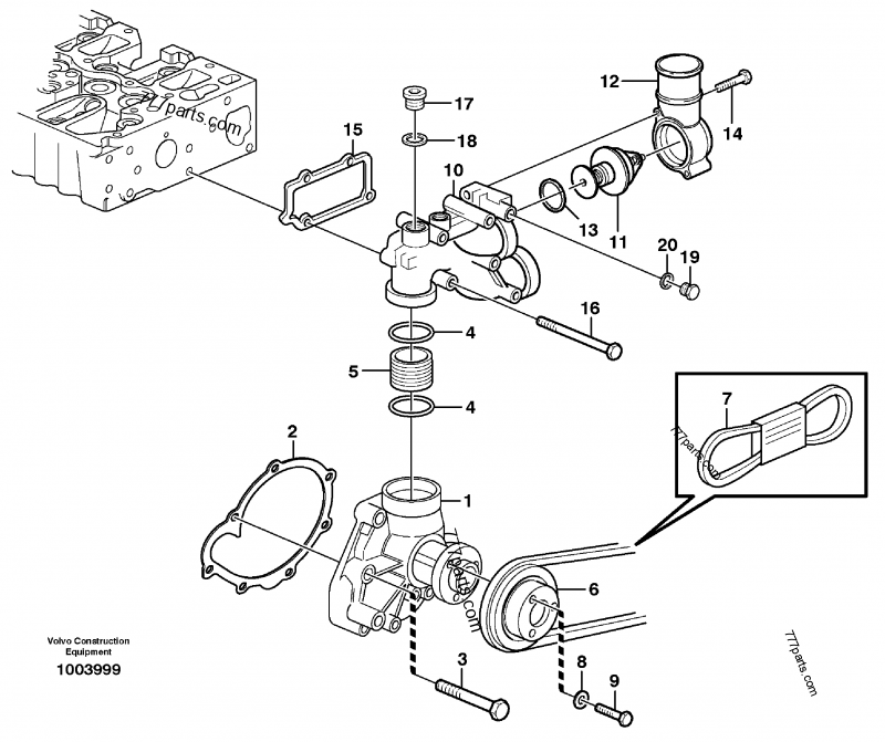 VOE 978710 V-belt - 978710 - Volvo spare part | 777parts.com