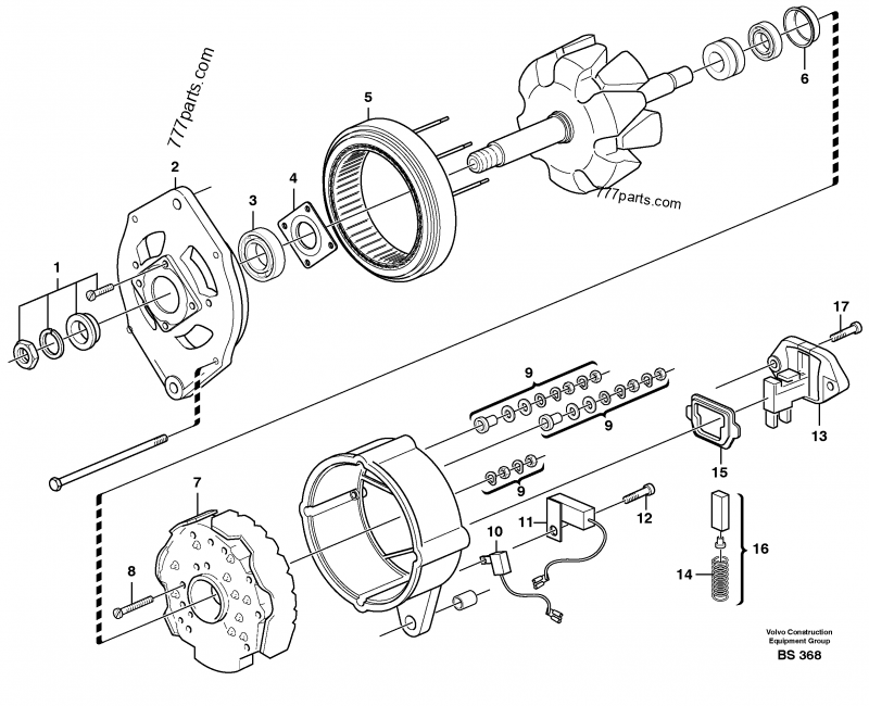 VOE 1362710 Carbon Brush Set - 1362710 - Volvo spare part | 777parts.com